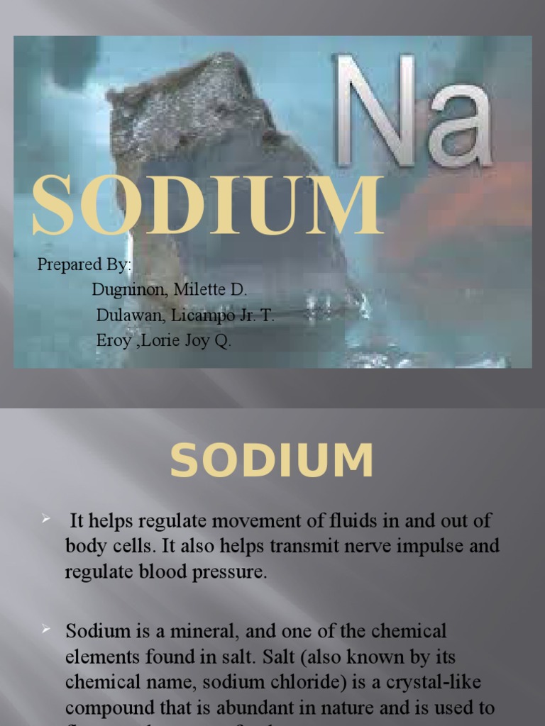 Sodium | PDF | Sodium | Medical Specialties