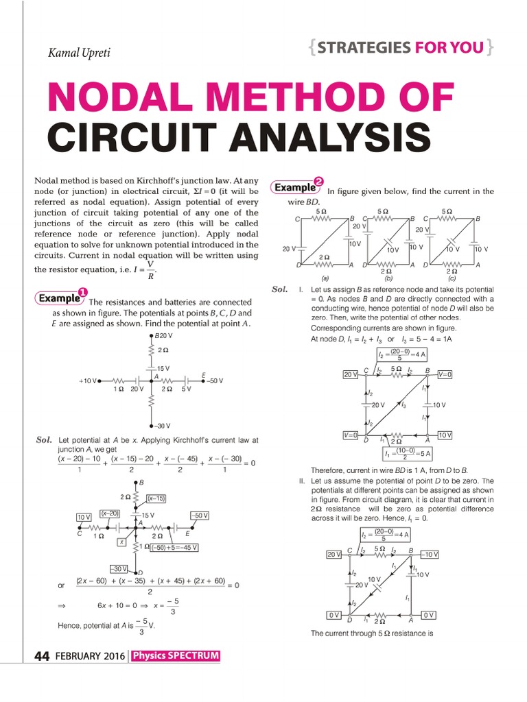Nodal Method of Circuit Analysis | PDF | Network Analysis (Electrical Circuits) | Electrical Network