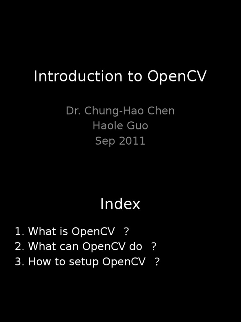 Introduction To OpenCV | PDF | Microsoft Visual Studio | Library (Computing)