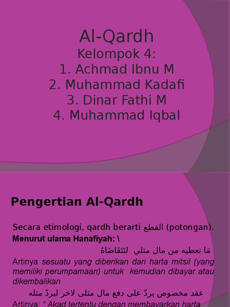 Pengertian dan Hukum Al-Qardh dalam Islam | PDF
