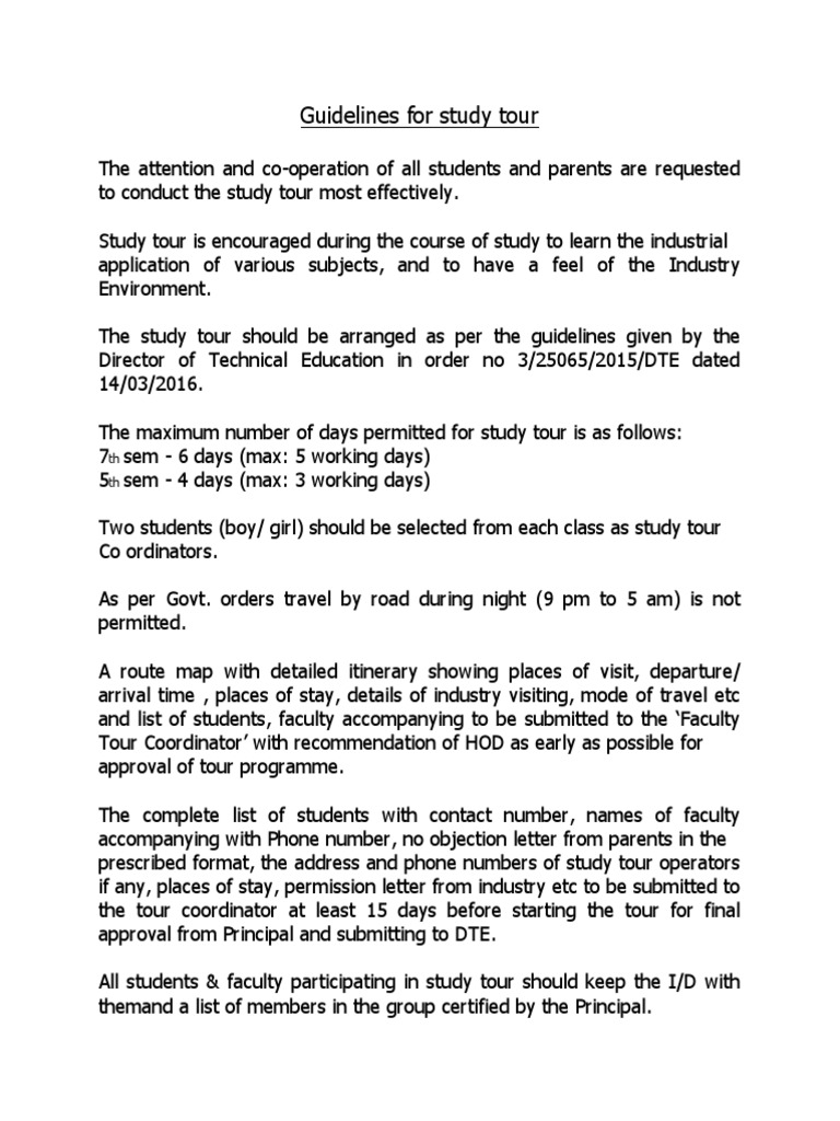 General Tour Guidelines | PDF