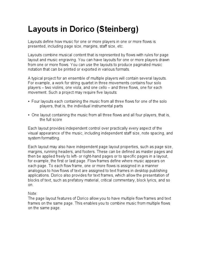 Layouts in Dorico | PDF