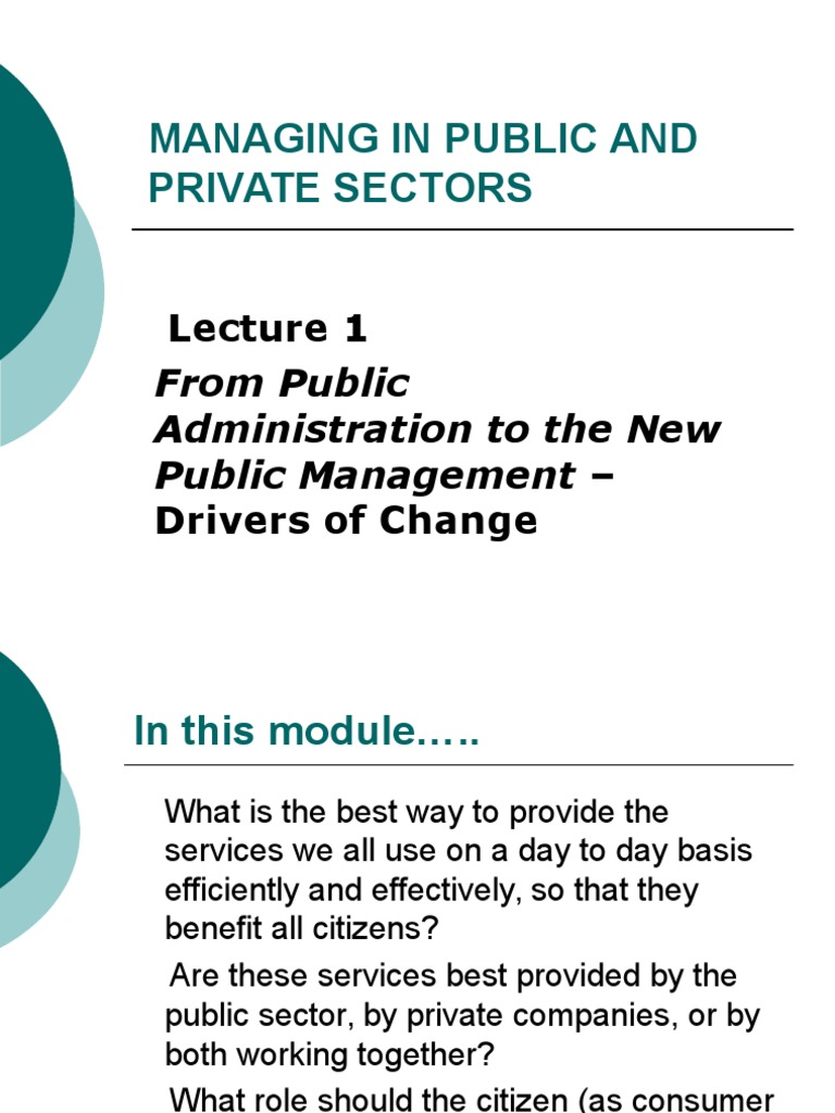 Managing in Public and Private Sectors: From Public Administration To ...