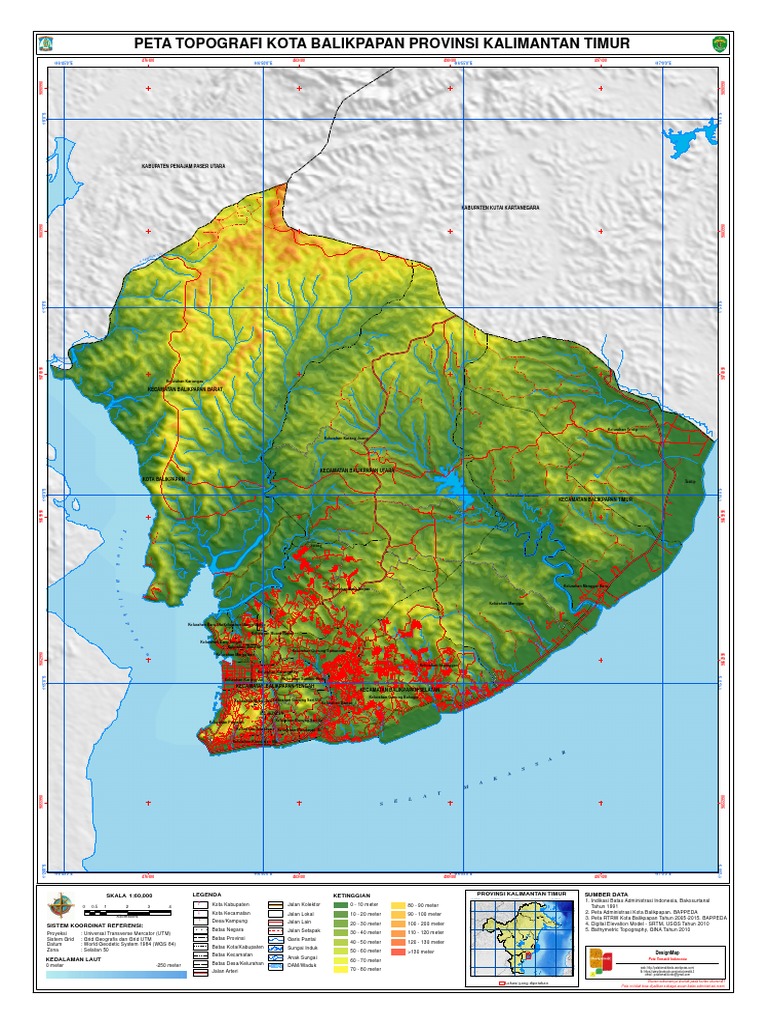 Topografi Kota Balikpapan A1 | PDF