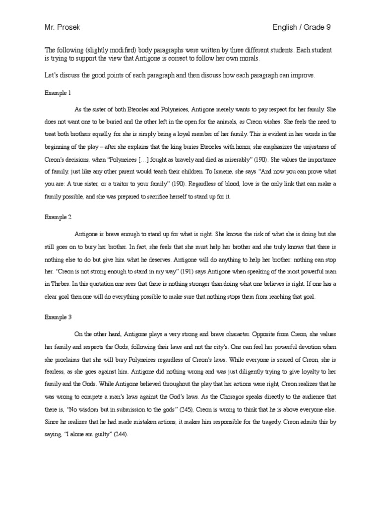 Sample Body Paragraphs | PDF