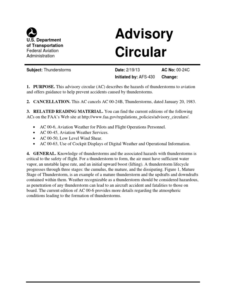 FAA Advisory Circular 00-24C PDF | PDF | Thunderstorm | Hail