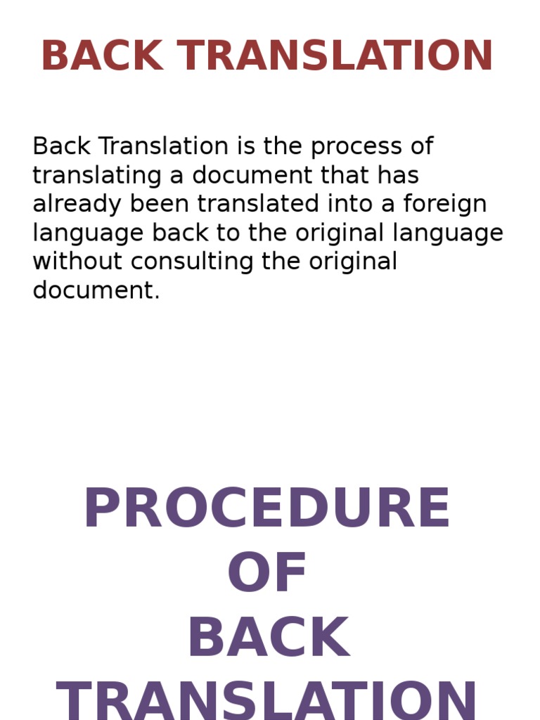 Understanding Back Translation Process | PDF | Career & Growth | Business