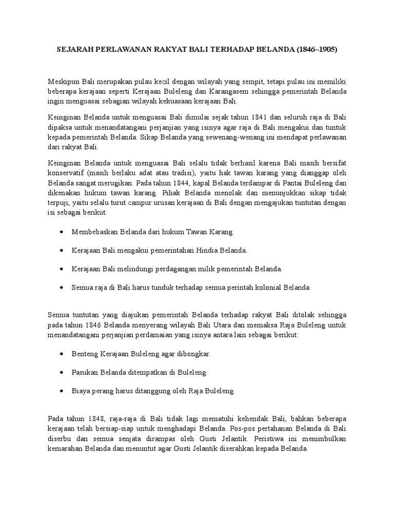 Sejarah Perlawanan Rakyat Bali Aceh | PDF | Ilmu Sosial | Perjalanan
