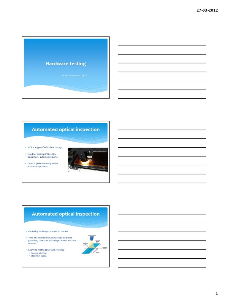 Hardware Testing: DR - Ing. Antonius STANCIU | PDF | Computer ...