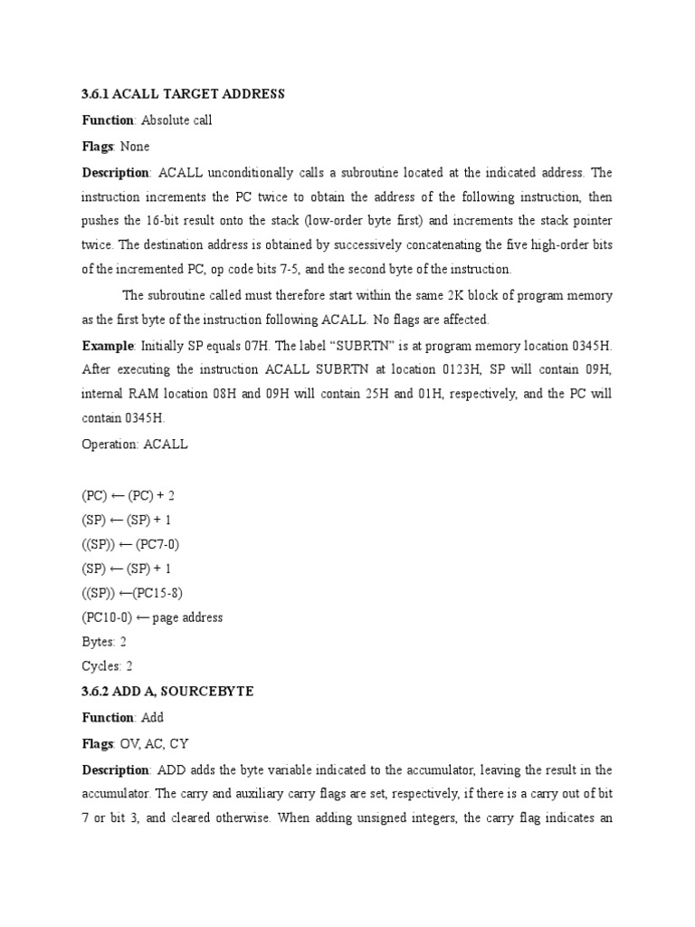 8051 Instructions | PDF | Binary Coded Decimal | Instruction Set 8051 Instructions | PDF | Binary Coded Decimal | Instruction Set