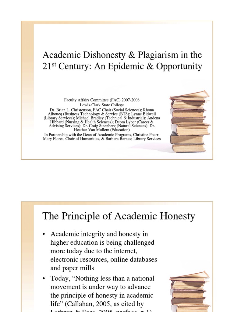 Academic Dishonesty & Plagiarism 21st Century | Academic Integrity ...