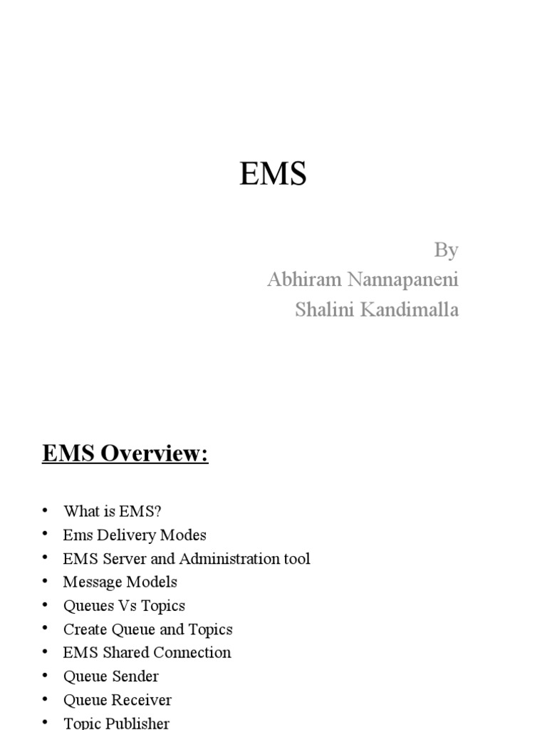 Detailed Tibco Ems Presentation Pdf Server Computing Computer