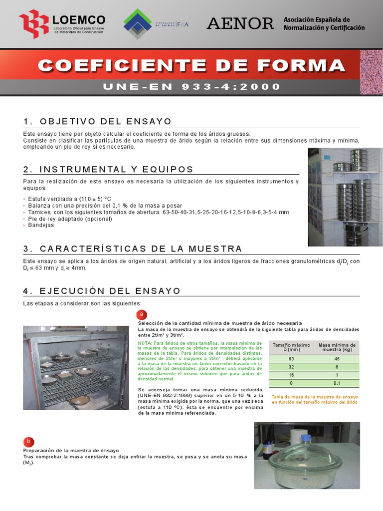 Coeficiente de Forma (Factor de Forma) PDF | PDF | Fracción ...