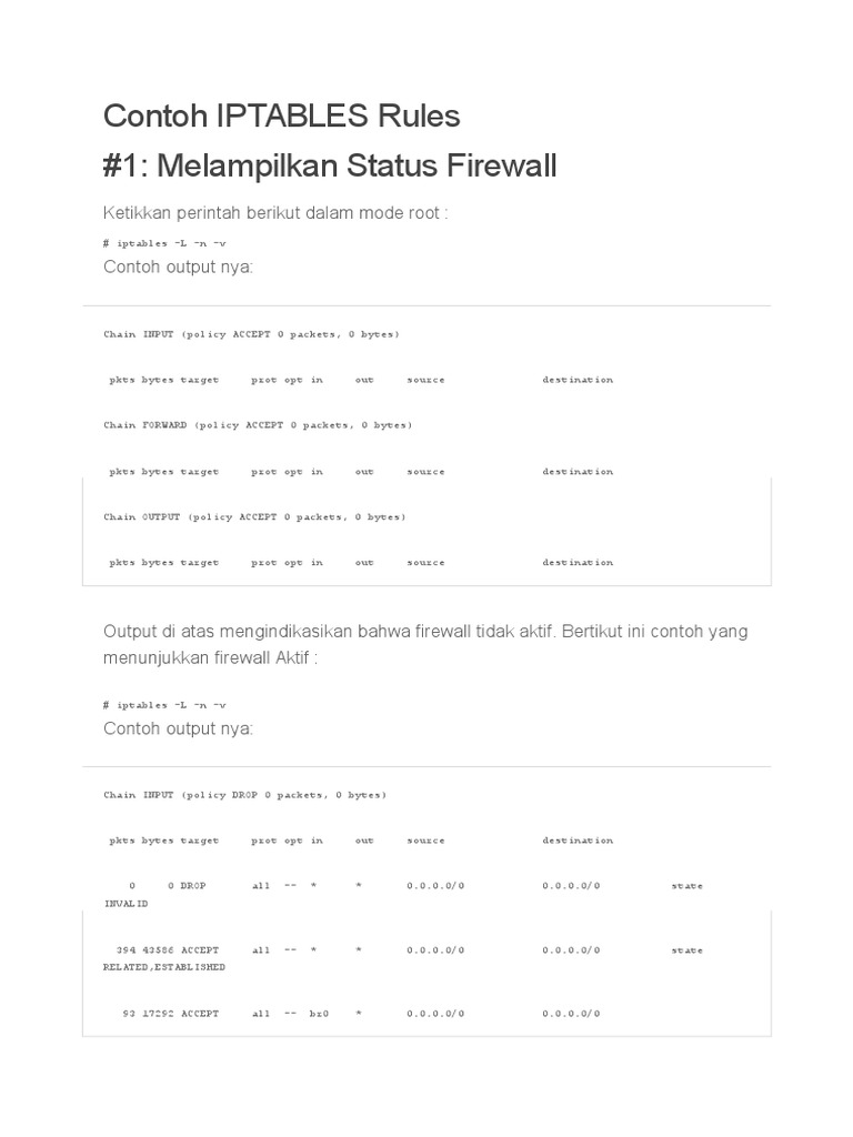 Contoh Iptables Rules | PDF | Teaching Methods & Materials | Computers