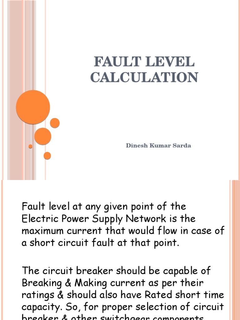 Fault Level Calculation in Power Systems | PDF | Electrical Impedance ...