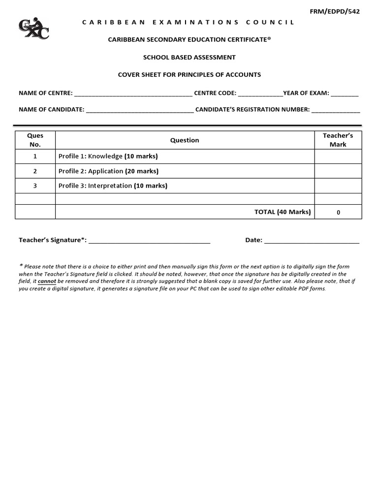 CSEC POA CoverSheetForESBA Fillable | PDF | Computing | Computing And ...