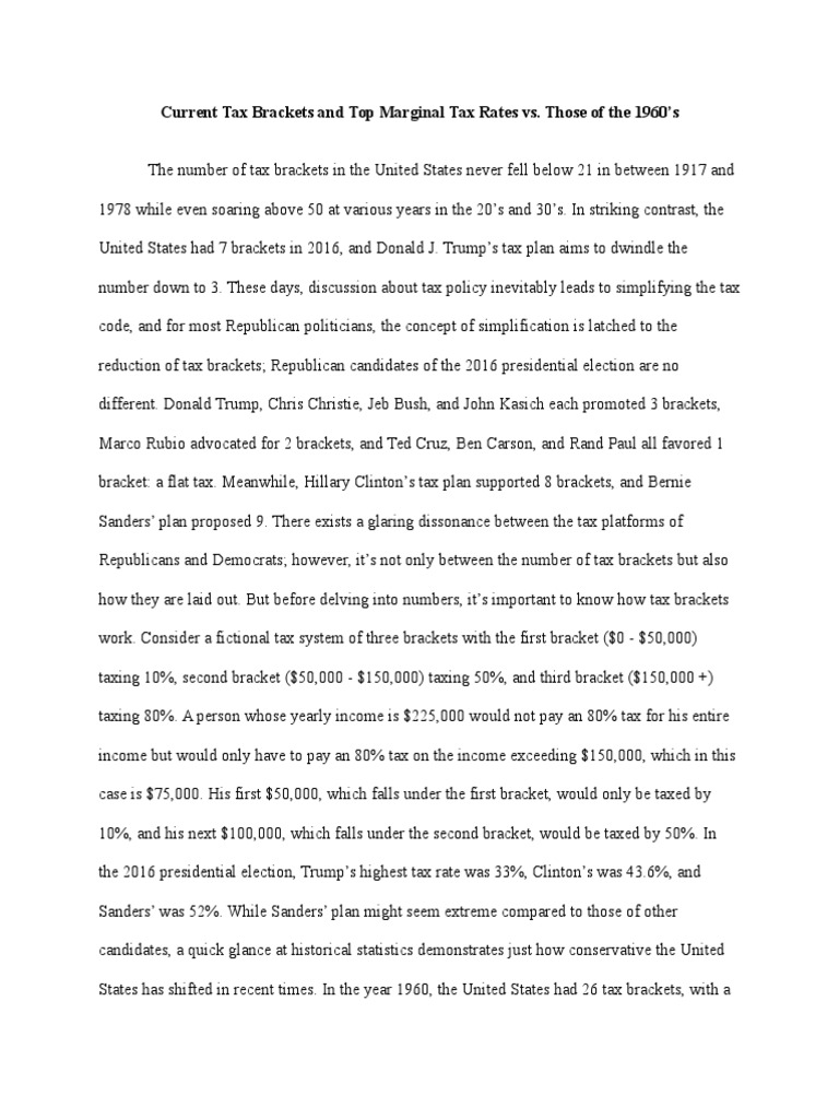 Tax Brackets and Top Marginal Tax Rate | PDF | Social Science