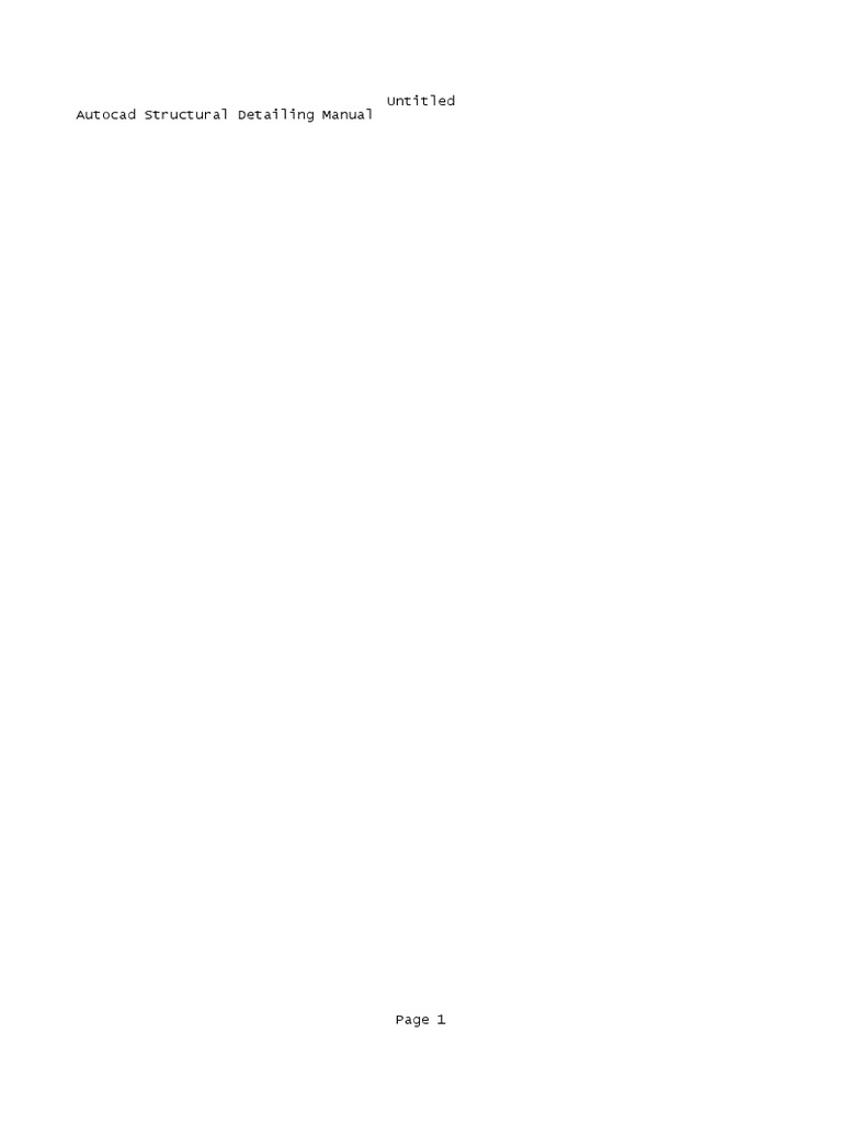 Autocad Structural Detailing Manual Pdf