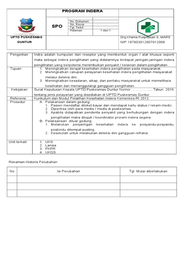 Sop Program Indra BLN November 2016 | PDF