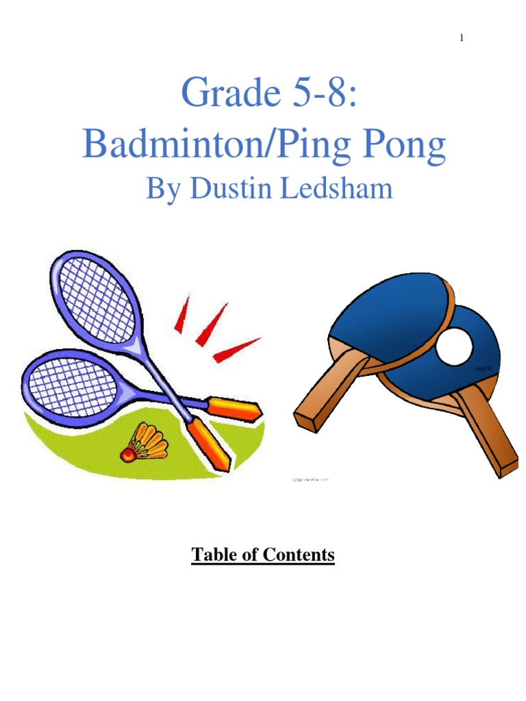 badminton ping pong unit | Table Tennis | Physical Education