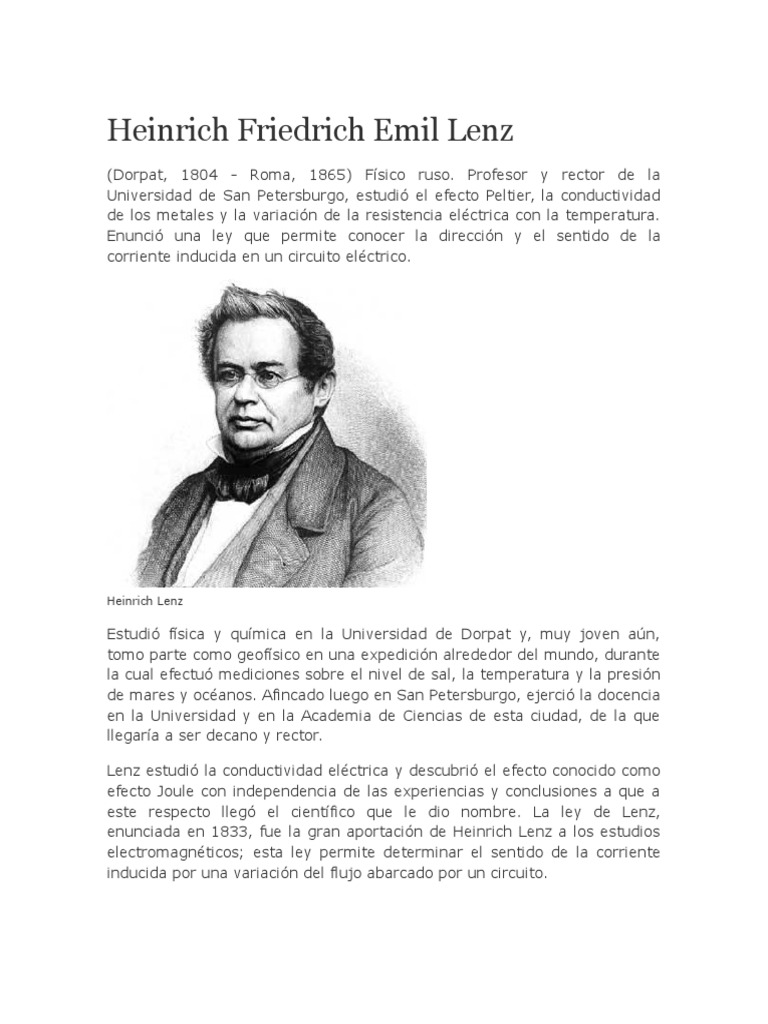 Heinrich Friedrich Emil Lenz | PDF Heinrich Friedrich Emil Lenz | PDF