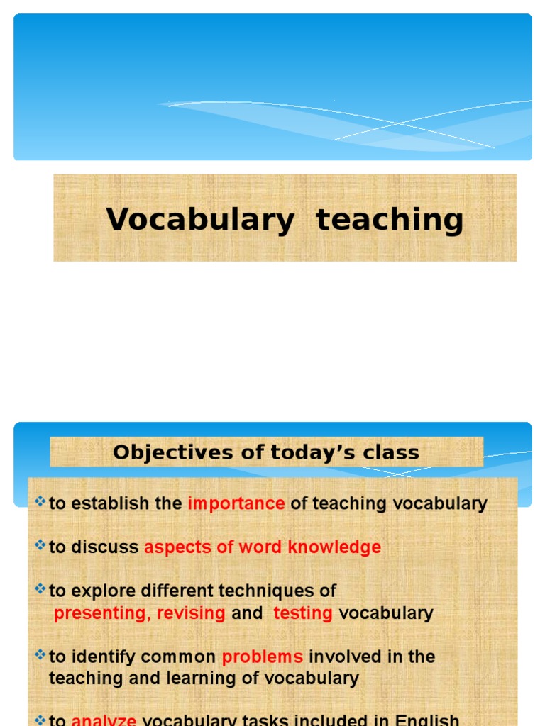 Effective Vocabulary Teaching Strategies | PDF | Vocabulary | Language ...