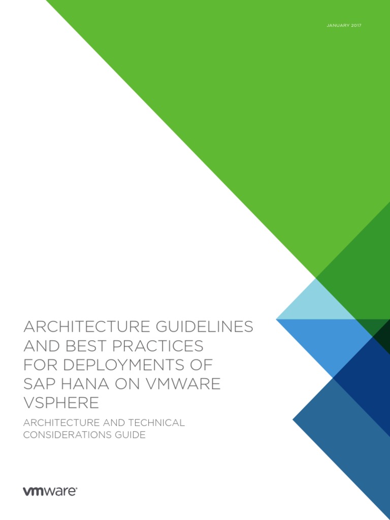 Sap Hana On Vmware Vsphere Best Practices Guide-White-Paper | PDF | Sap ...