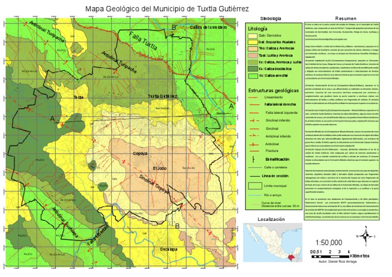 Mapa Geológico de Tuxtla Gutierrez | PDF | Geología | Earth Sciences