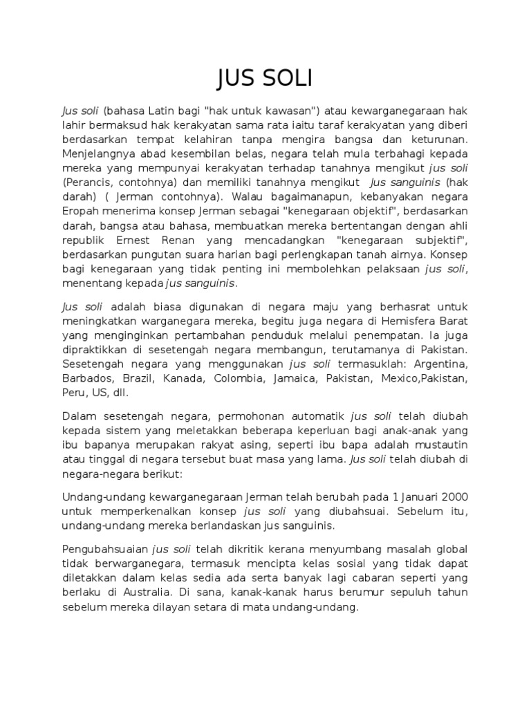 Maksud Jus Soli | PDF