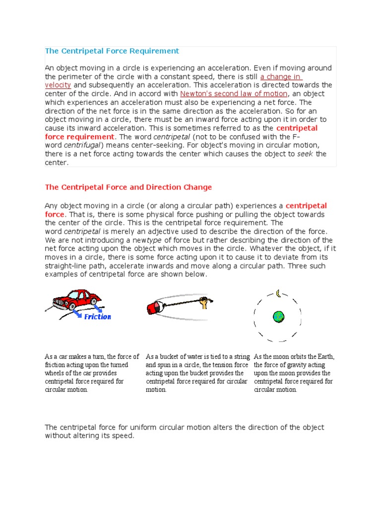 The Centripetal Force | PDF | Acceleration | Force