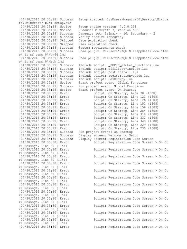 Mixcraft 7 Installation Log | PDF | Icon (Computing) | Computer Data