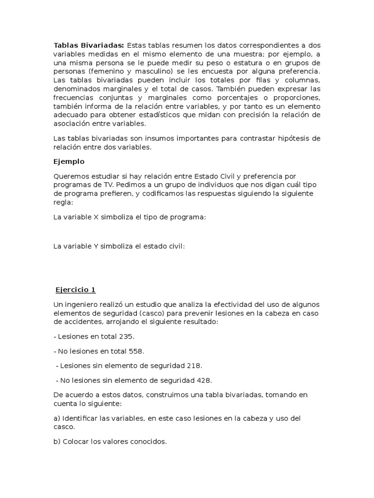 Tablas Bivariadas | Descargar gratis PDF | Estrés (biología ... Tablas Bivariadas | Descargar gratis PDF | Estrés (biología ...