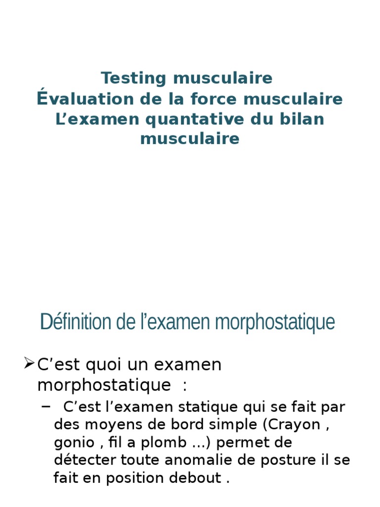 Testing Musculaire | PDF | Muscle | Anatomie des primates