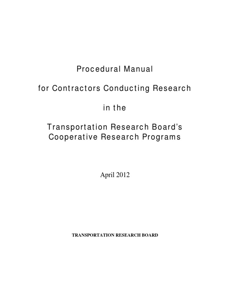 CRP Procedural Manual | Download Free PDF | Engineering | General ...