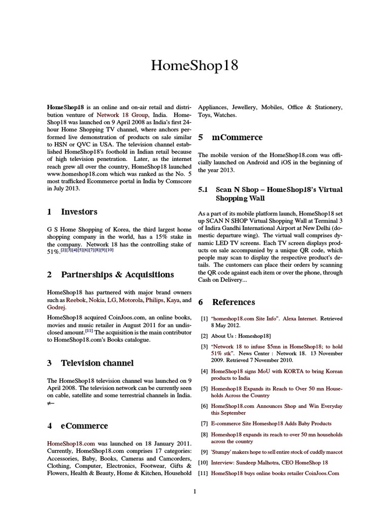 Home Shop 18 | Download Free PDF | Television | E Commerce