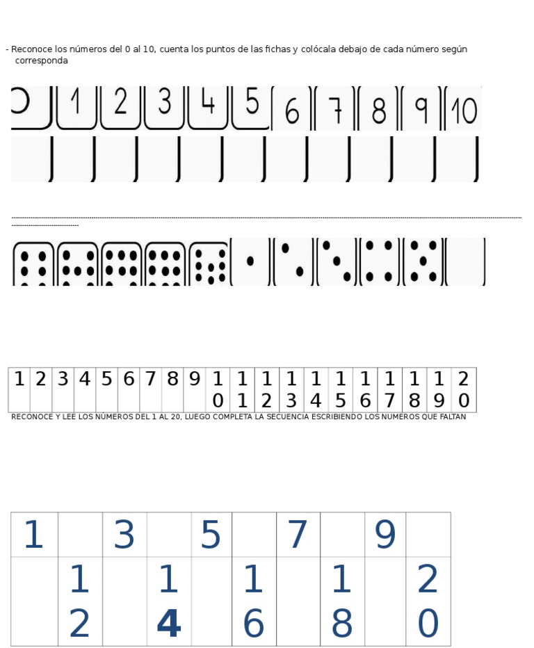 Reconoce Los Números Del 0 Al 10 | PDF