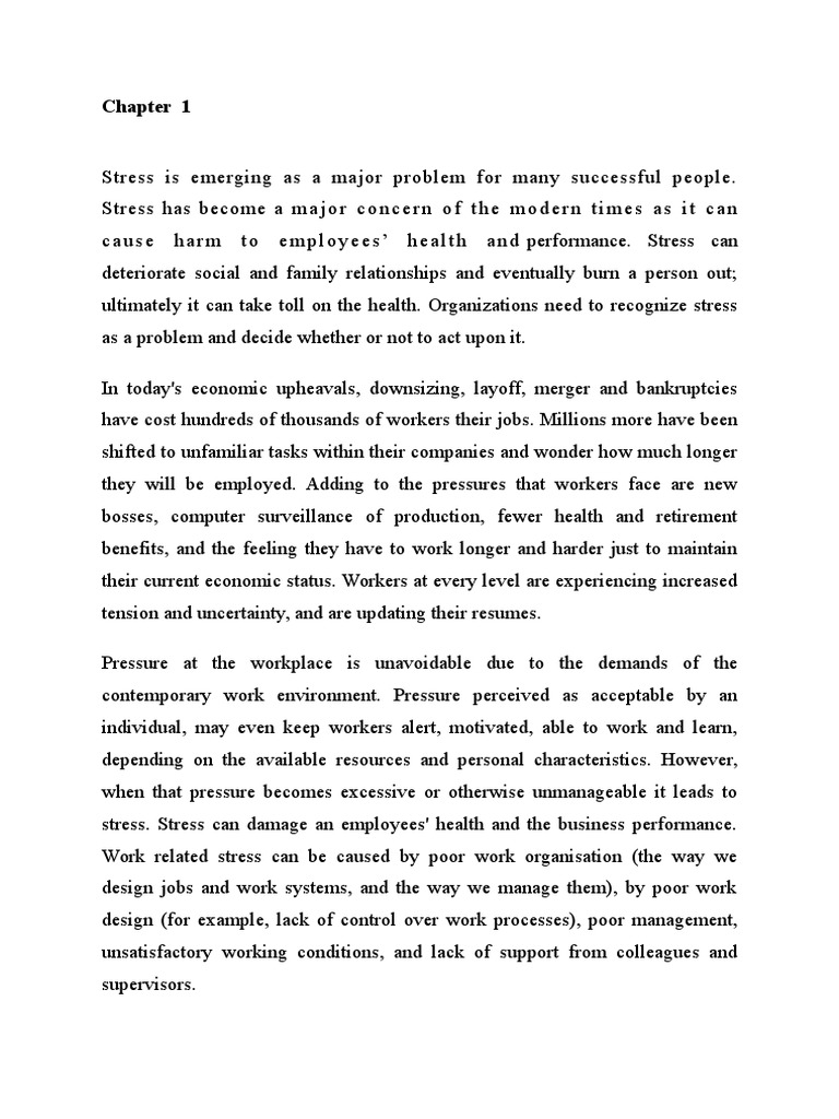 Stress Management at Work Place - A Case Study On Wipro | PDF ...