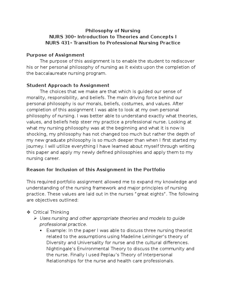 Philosophy of Nursing | PDF | Nursing | Theory