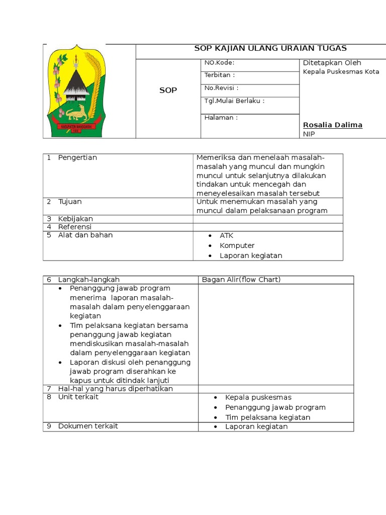 Sop Kajian Ulang Uraian Tugas | PDF