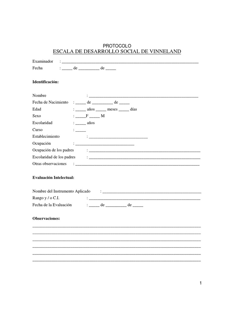 Protocolo Vineland PDF | PDF