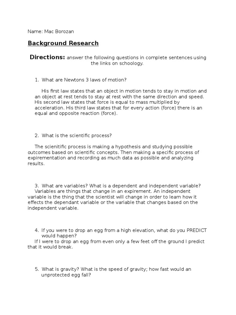 Egg Drop Background Information | PDF | Momentum | Force