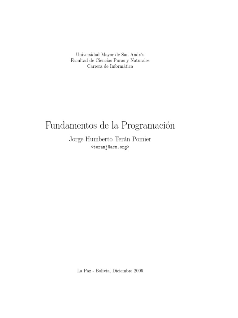 Fundamentos de Programación en Java | PDF | Algoritmos | Estructura de datos de matriz