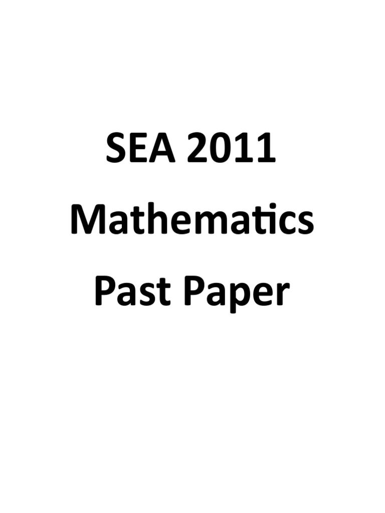 SEA 2011 Maths With Answers | PDF