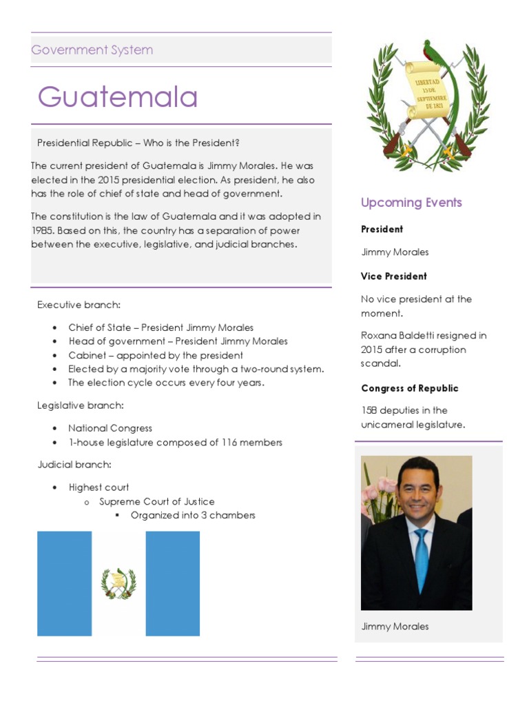 Guatemala's Presidential Republic Structure | PDF