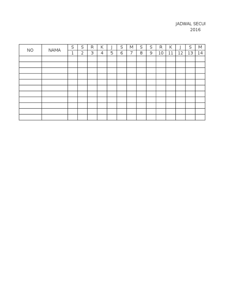 Jadwal Security | PDF