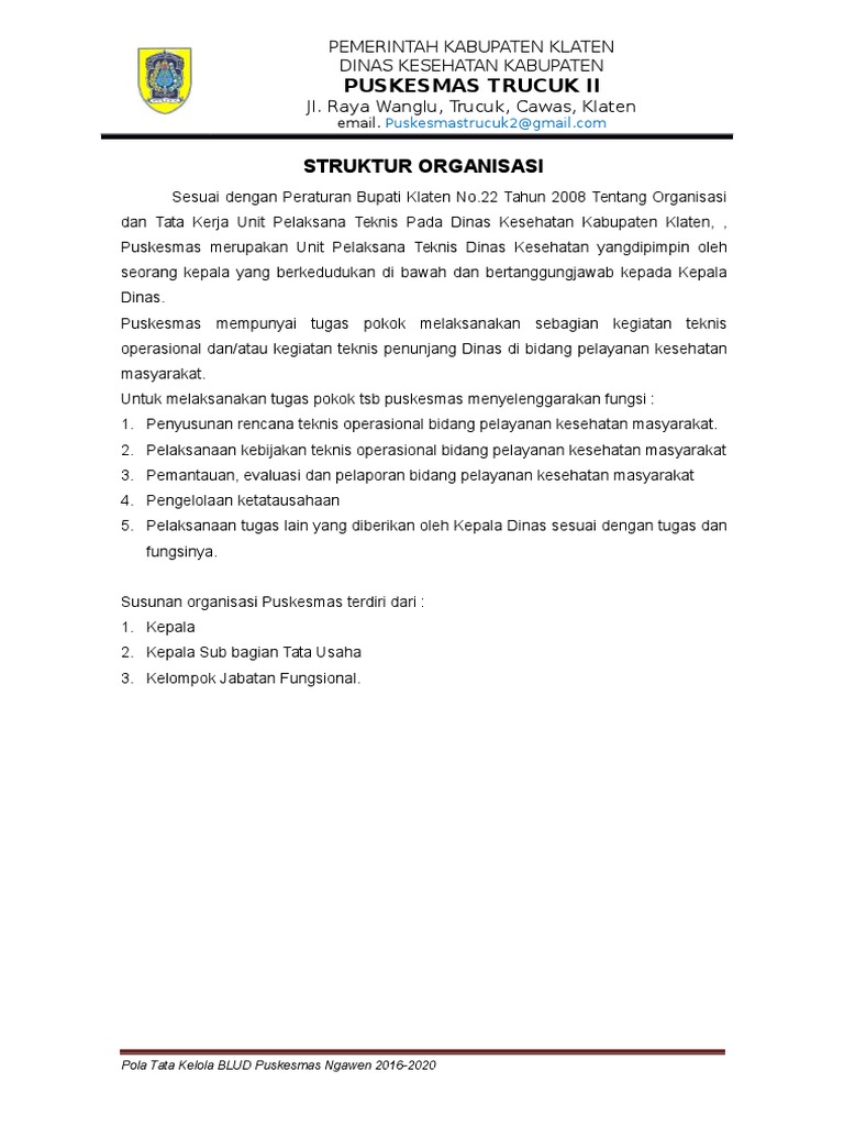 Tata Kelola Puskesmas Ngawen | PDF