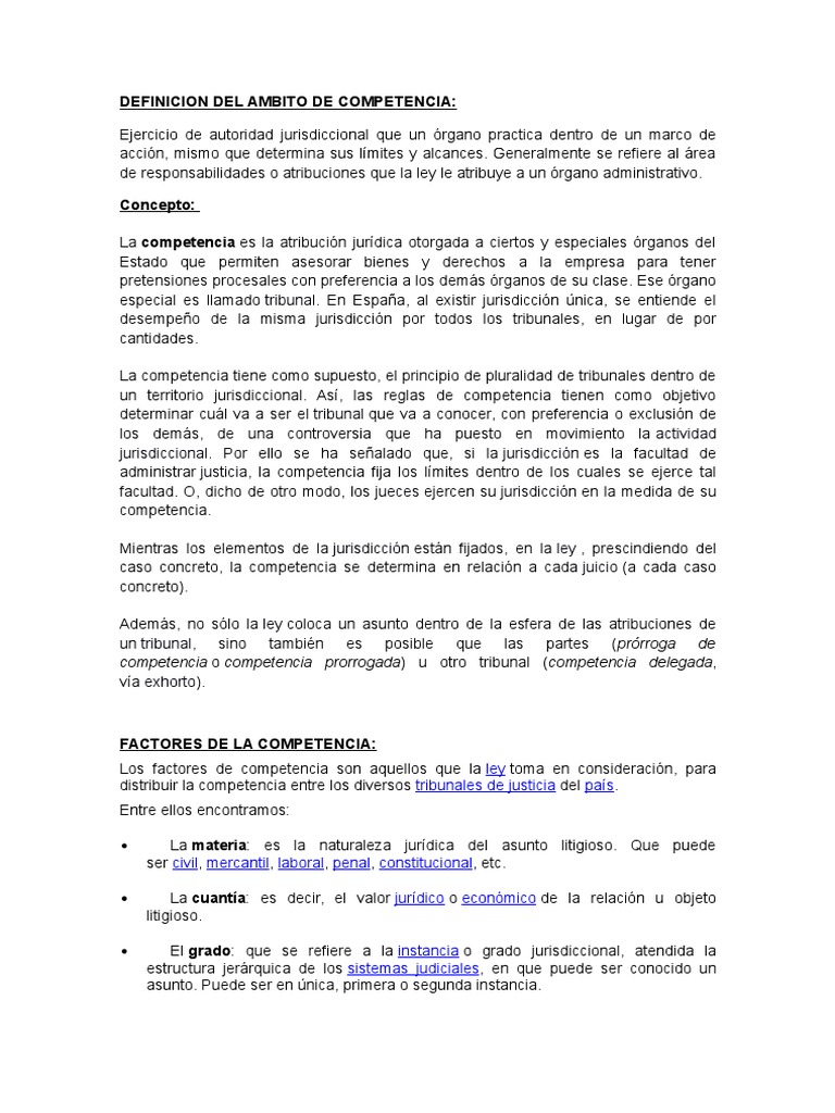 Ambito de Competencia - Klever | PDF | Competencia (ley) | Jurisdicción