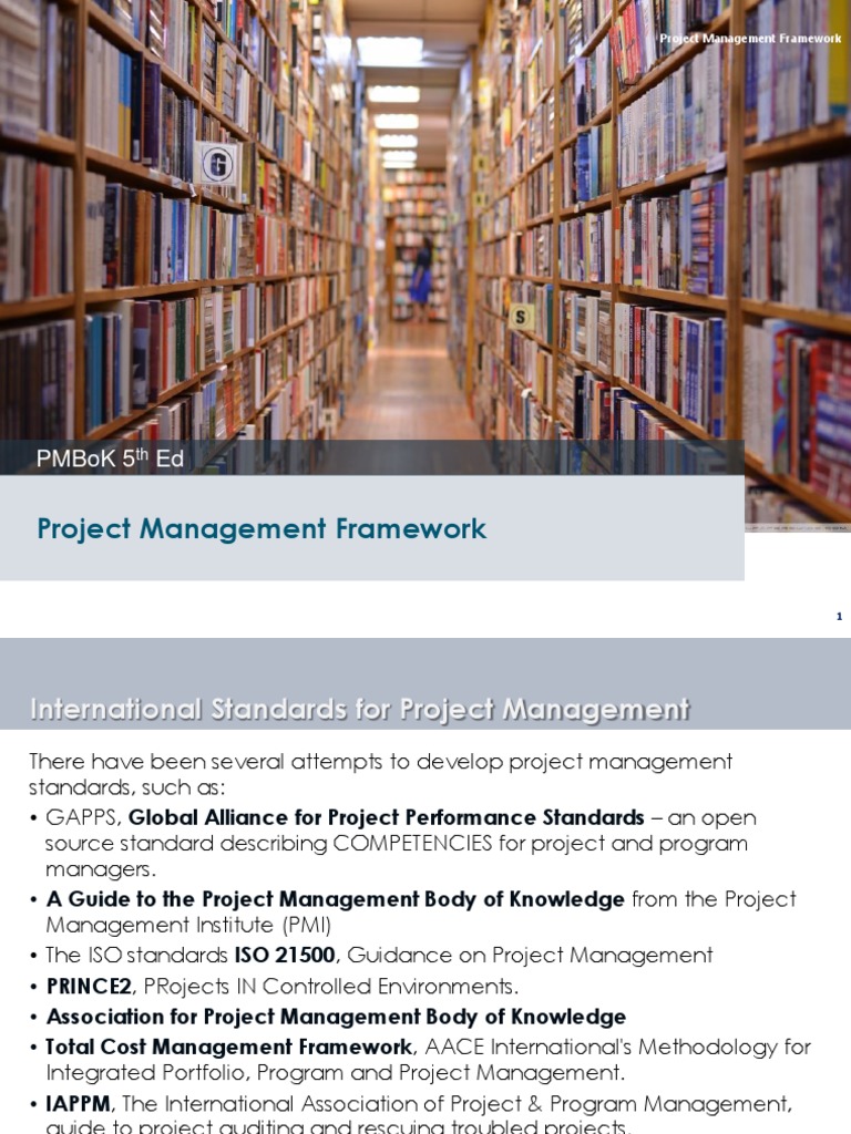Project Management Framework: Pmbok 5 Ed | PDF | Net Present Value ...