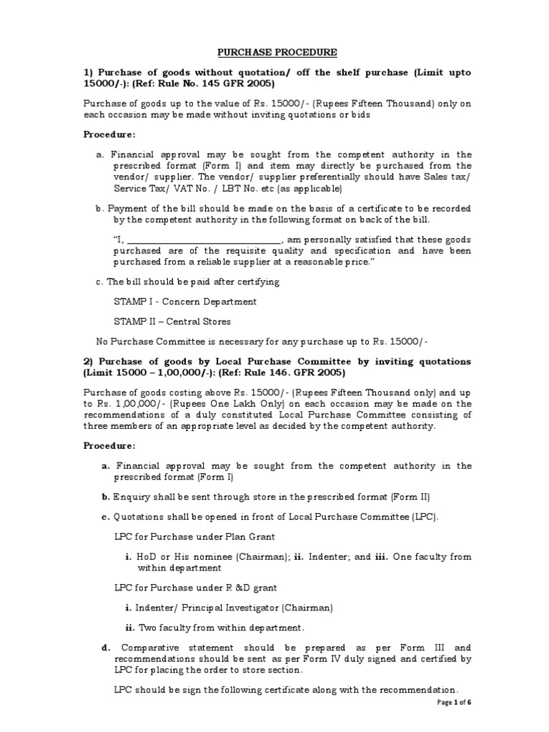 Purchase of goods.pdf | Specification (Technical Standard) | Procurement