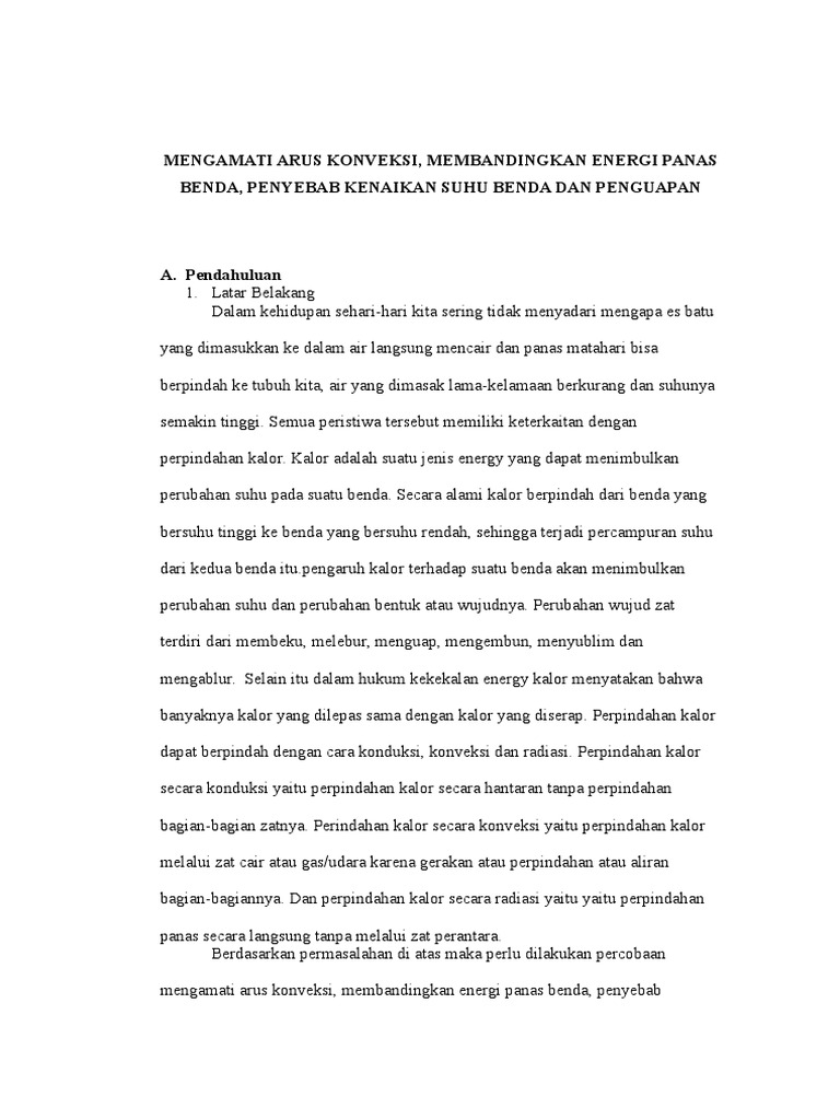 Mengamati Arus Konveksi | PDF